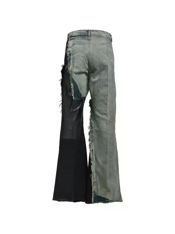 Rick Owens Joris Patchwork Frayed Wide-leg Trousers
