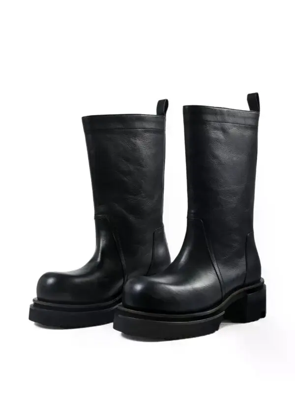 Rick Owens Bogun Leather Biker Boots