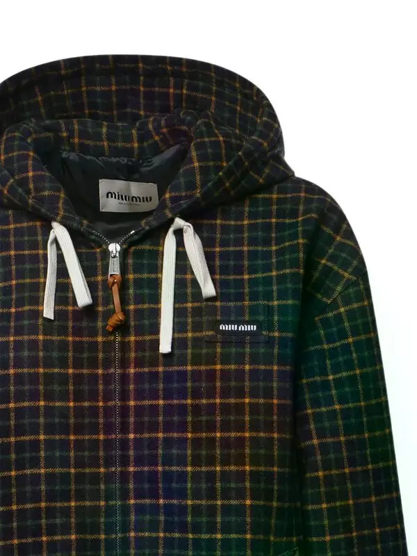 Miu Miu Check-pattern Hooded Jacket