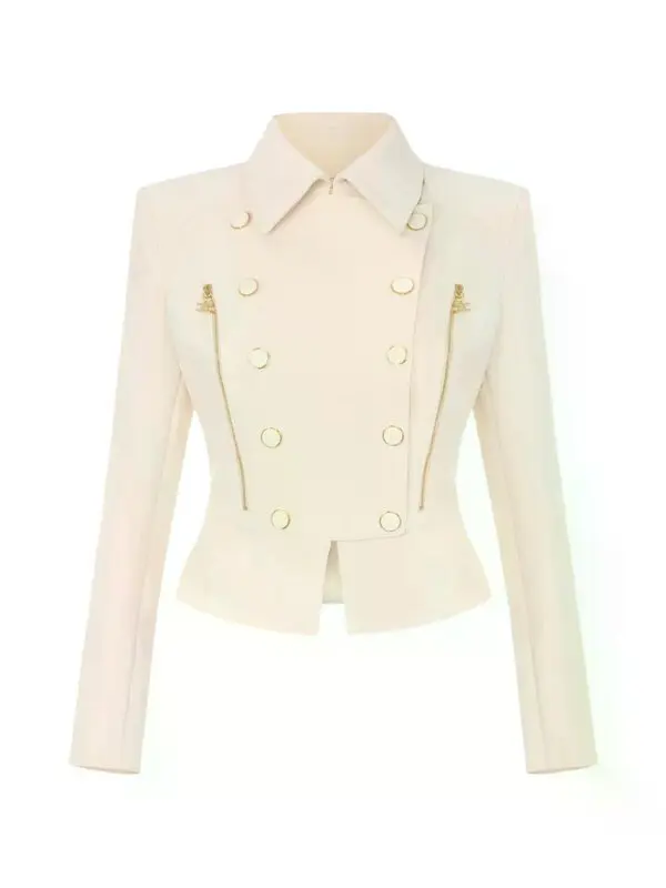 Elisabetta Franchi Jacket In Double Layer Stretch Crêpe Fabric