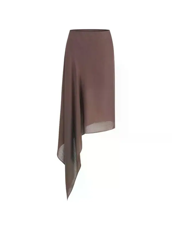 OUDE WAAG Asymmetric Draped Midi Skirt