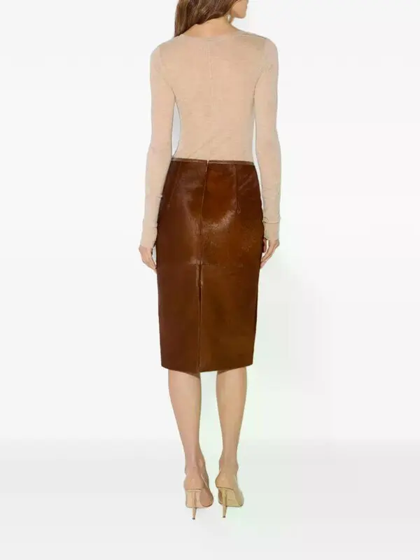 Elisabetta Franchi Vinyl-trimmed Cowhide Skirt