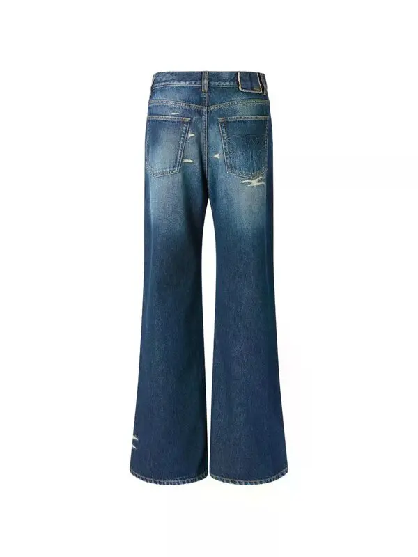 Pinko Distressed Wide-leg Jeans