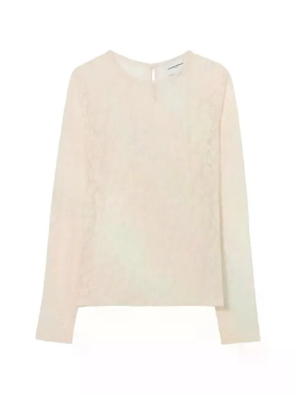 Claudie Pierlot Floral-lace Long-sleeve Top - Neutrals