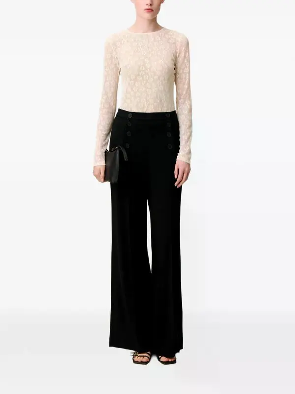 Claudie Pierlot Floral-lace Long-sleeve Top
