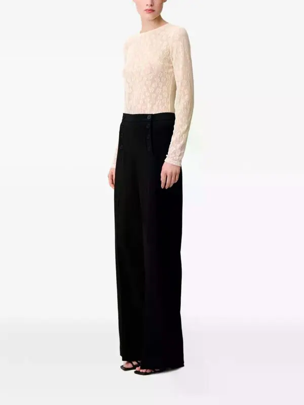 Claudie Pierlot Floral-lace Long-sleeve Top