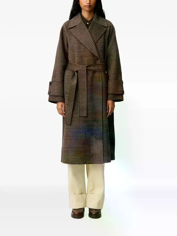 Claudie Pierlot Mid-length Checked Belted Coat