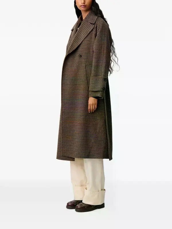 Claudie Pierlot Mid-length Checked Belted Coat