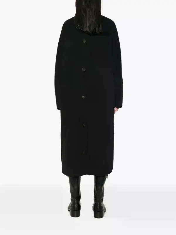 LISA YANG Button-back High-neck Coat - Black