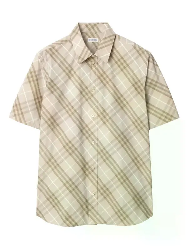 Burberry Checked Shirt - Neutrals