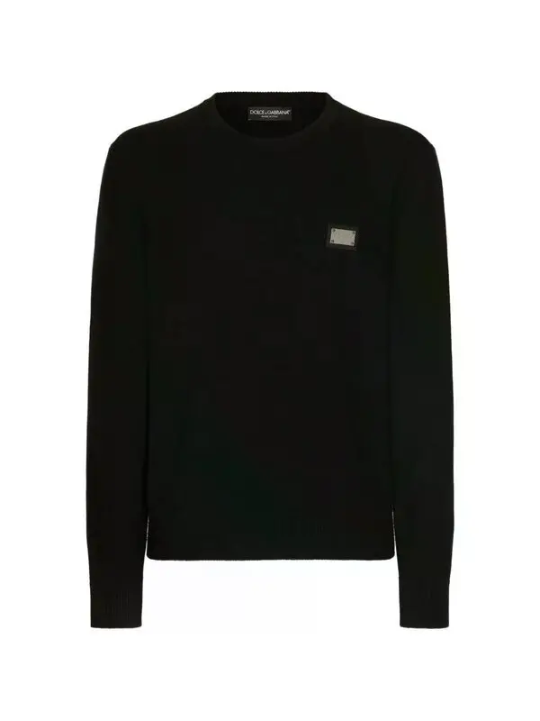 Dolce & Gabbana Wool Round-neck Sweater With Branded Tag
