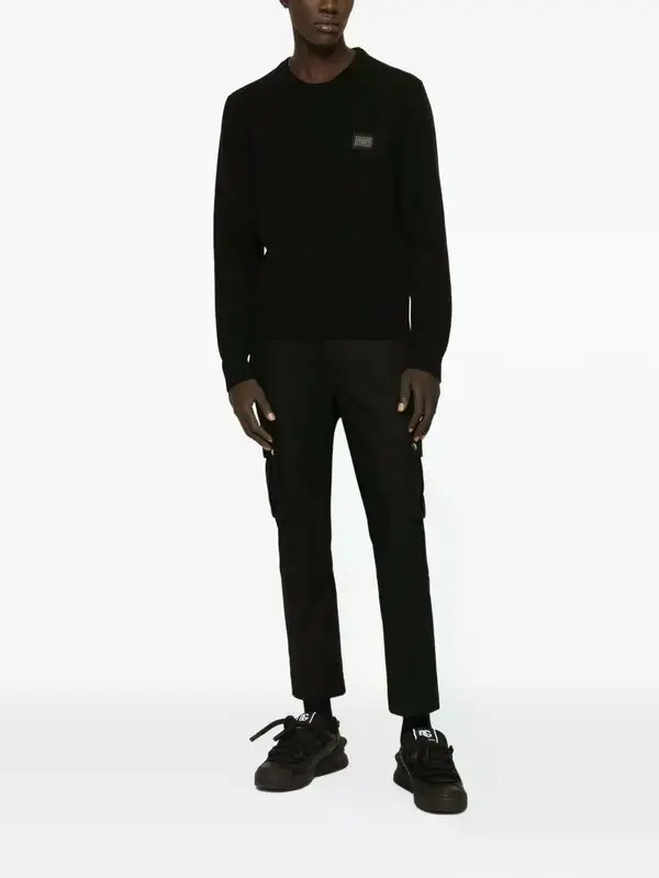 Dolce & Gabbana Wool Round-neck Sweater With Branded Tag