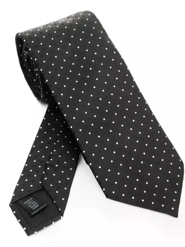 Dolce & Gabbana Polka-dot Silk Tie - Black
