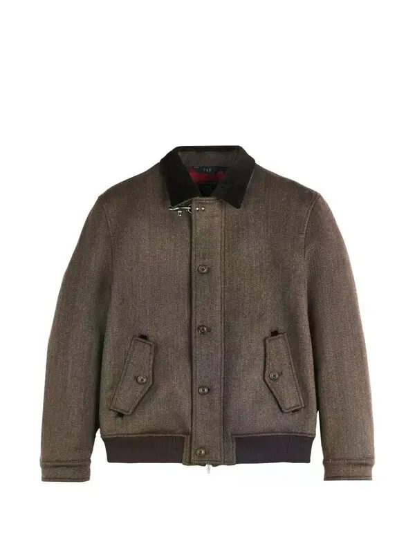 FAY Corduroy-collar Lobster-clasp Bomber Jacket