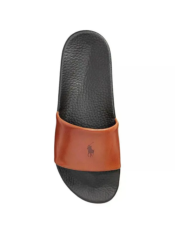 Polo Ralph Lauren Logo-embossed Leather Slides