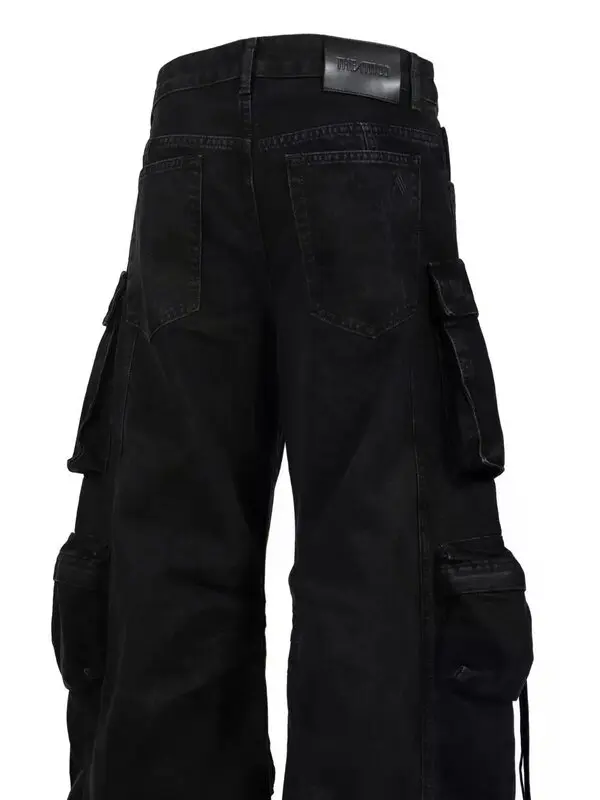 Attico Fern Washed-denim Cargo Pants