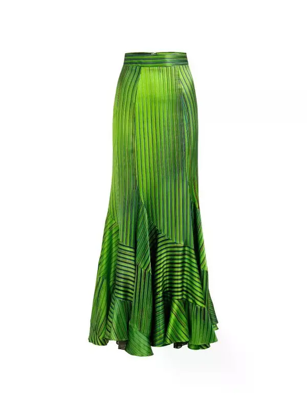 Silvia Tcherassi Florina Striped Ruffled Skirt
