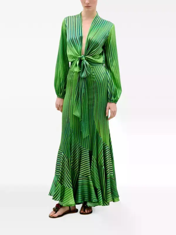 Silvia Tcherassi Florina Striped Ruffled Skirt