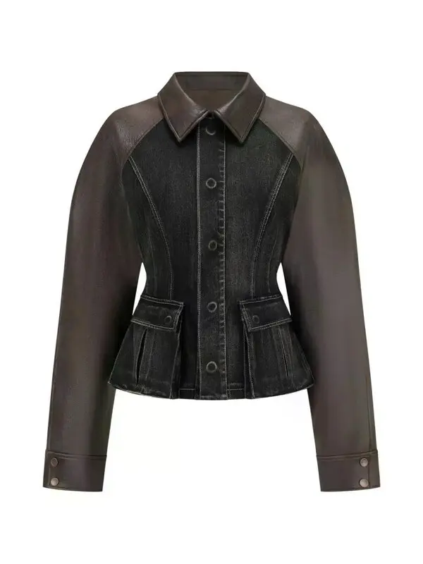 OUDE WAAG Washed Panelled Jacket - Black