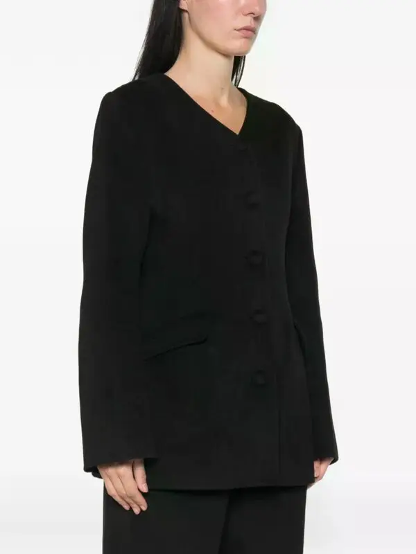 LISA YANG V-neck Single-breasted Coat