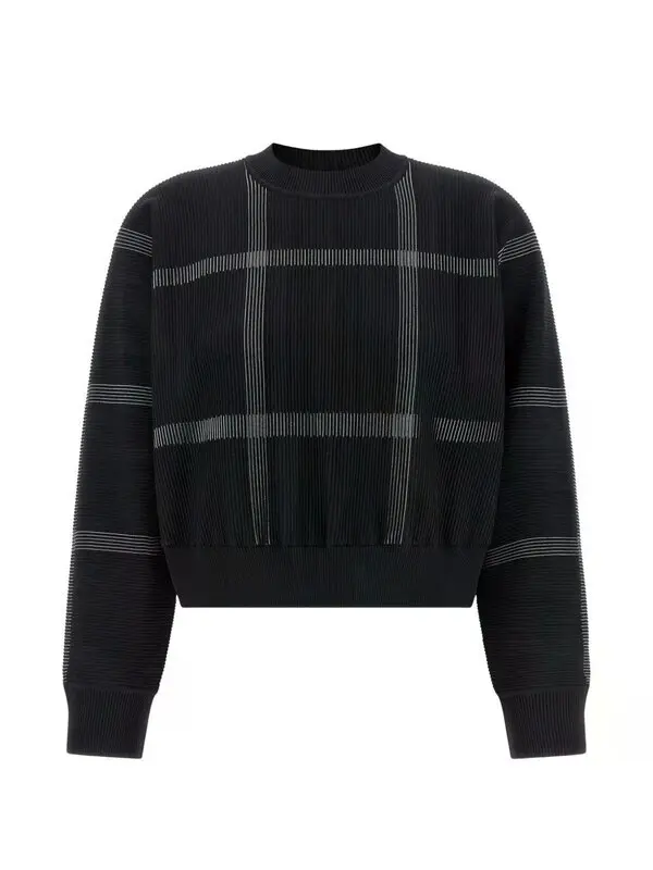 Issey Miyake Crossing Knit Checkered Sweater