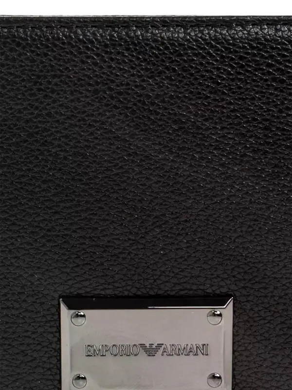 Emporio Armani Logo-plaque Pebbled Leather Wallet