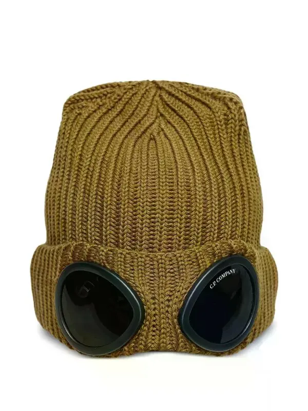 C.P. COMPANY Extrafine Merino Wool Goggle Beanie - Yellow