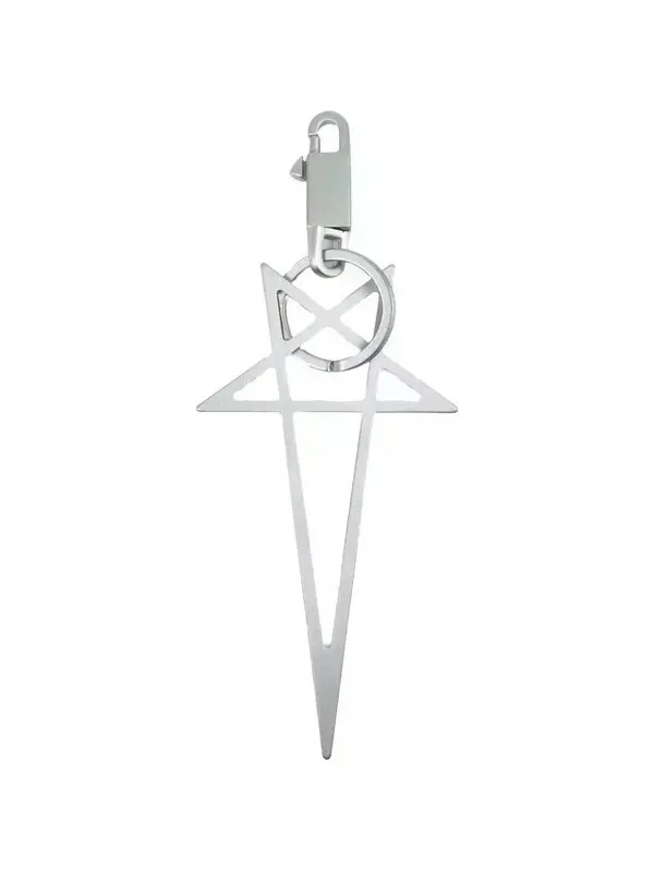 Rick Owens Big Pentagram Keyring - Silver