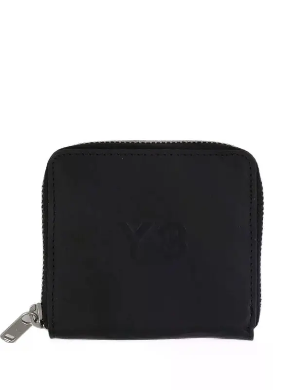Y3 Logo-debossed Crinkled Leather Wallet