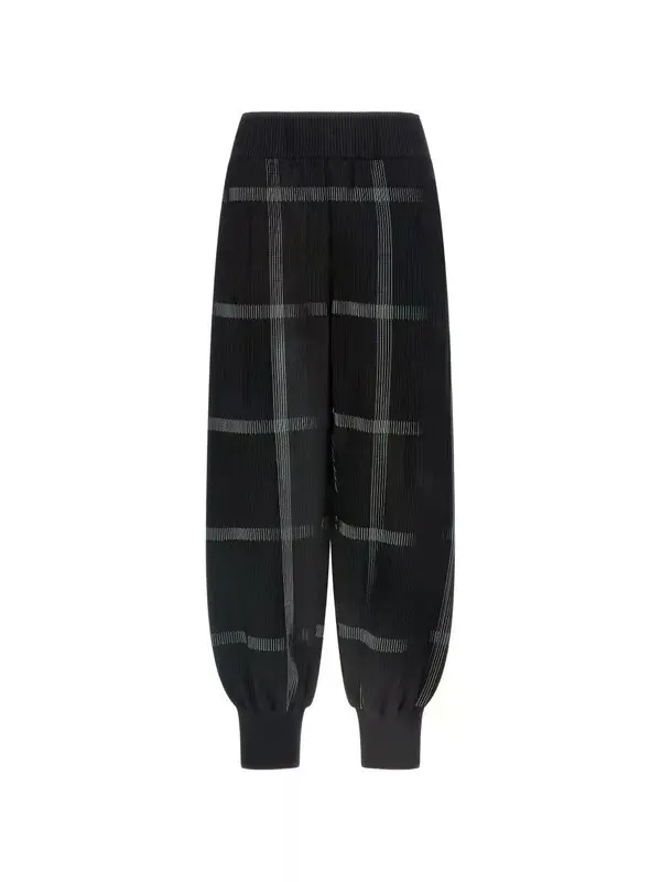 Issey Miyake Crossing Knit Check-pattern Trousers - Black