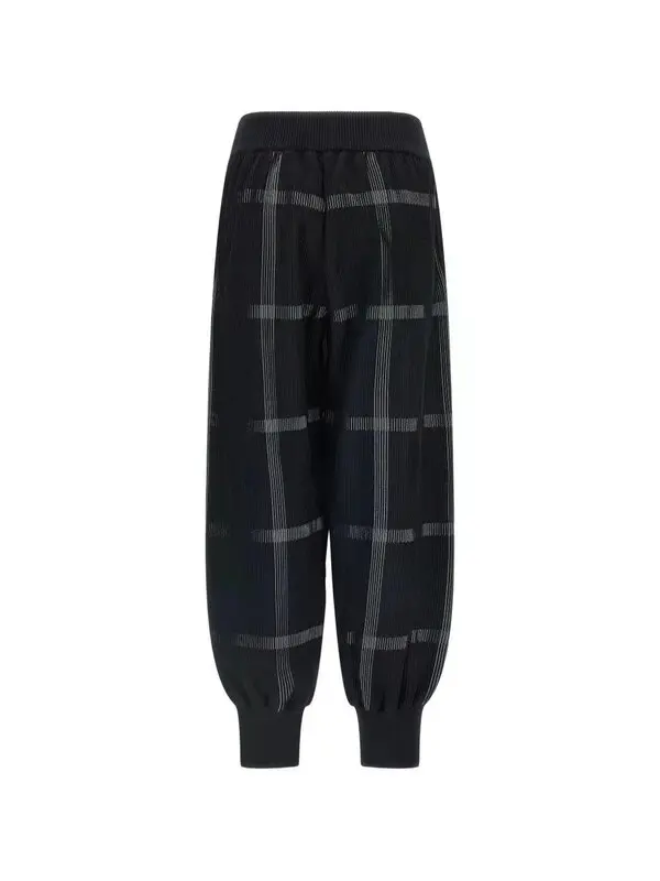 Issey Miyake Crossing Knit Check-pattern Trousers