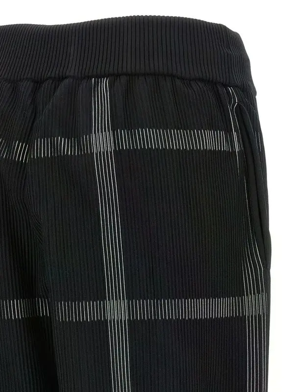 Issey Miyake Crossing Knit Check-pattern Trousers