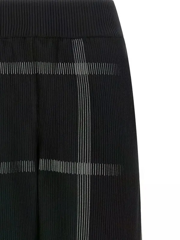 Issey Miyake Crossing Knit Check-pattern Trousers