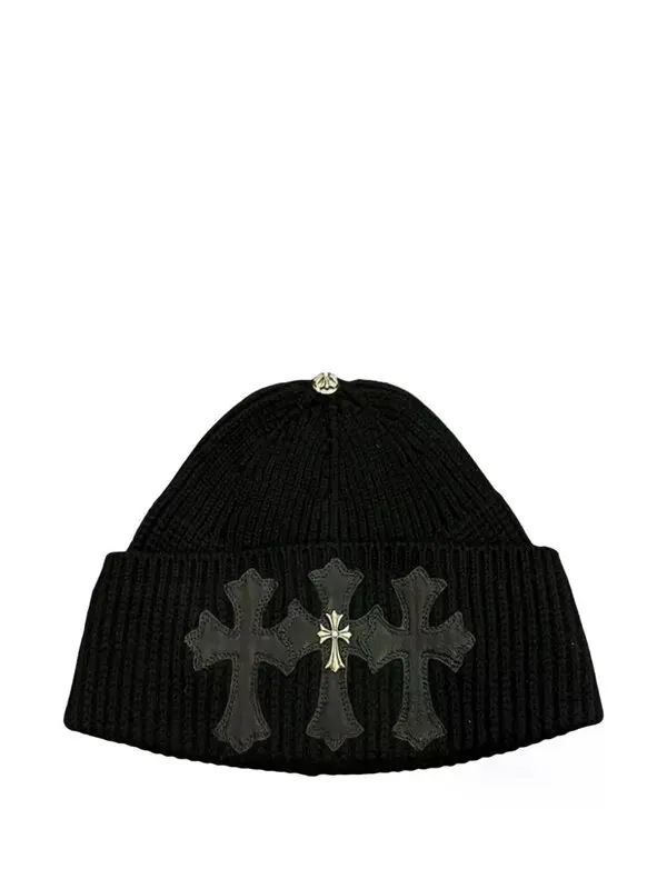 Chrome Hearts Triple Cross Cashmere Beanie Hat - Black