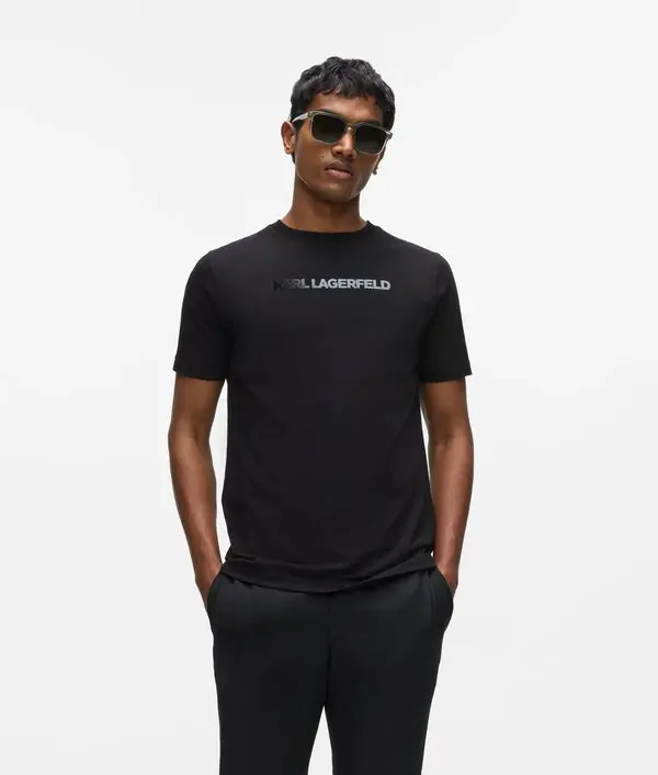 Karl Lagerfeld Metal Badge Logo T-shirt