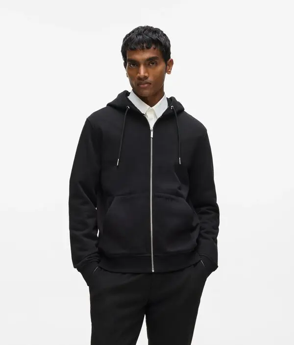 Karl Lagerfeld Bouclé Kameo Zip-up Sweatshirt