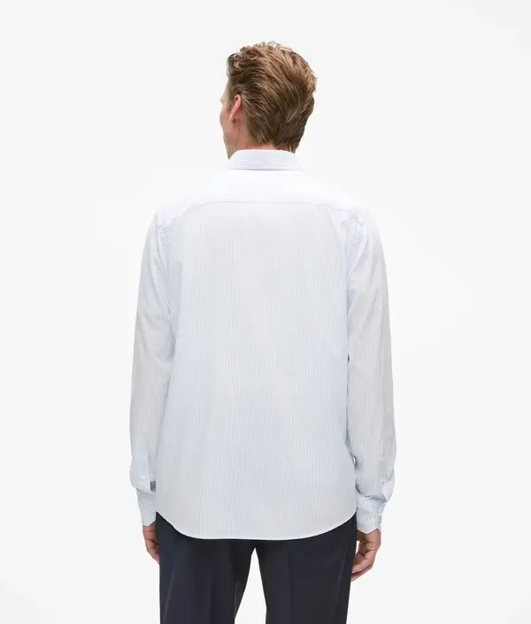 Karl Lagerfeld Modern-fit Spread Collar Shirt - White/blue