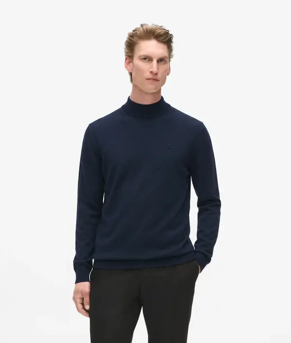 Karl Lagerfeld Wool Turtleneck Sweater - Navy