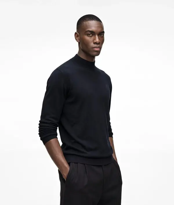 Karl Lagerfeld Wool Turtleneck Sweater - Navy