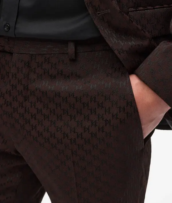 Karl Lagerfeld All-over Monogram Tailored Trousers