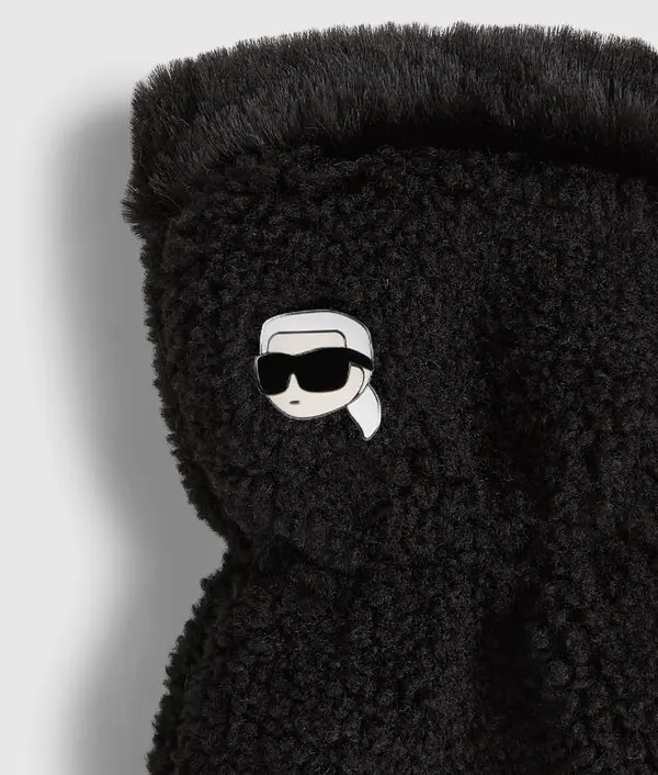 Karl Lagerfeld Faux-shearling Ikon Mittens