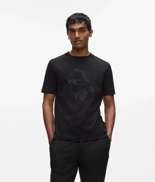 Karl Lagerfeld Karl Portrait Embroidery T-shirt - Black