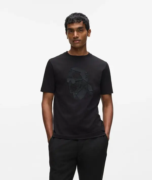 Karl Lagerfeld Karl Portrait Embroidery T-shirt - Black