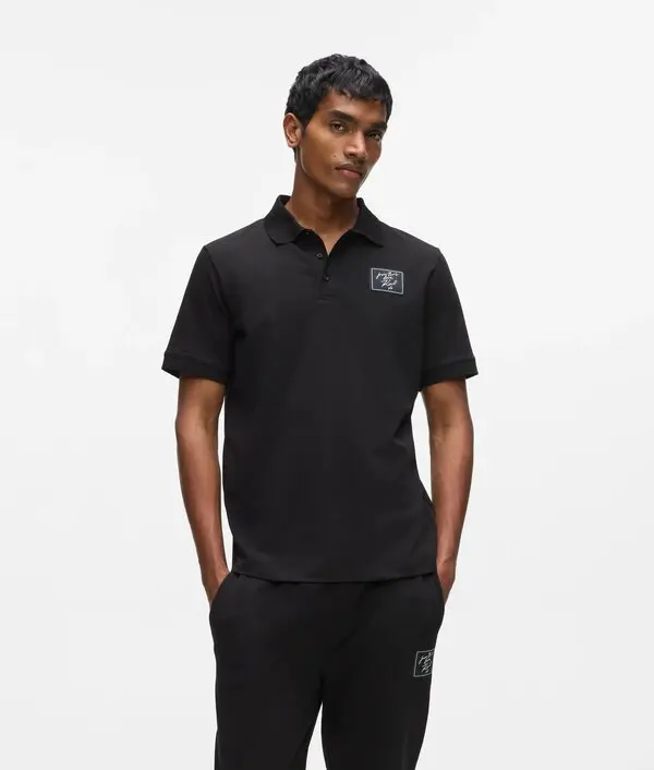 Karl Lagerfeld From Paris With Love Polo Shirt - Black