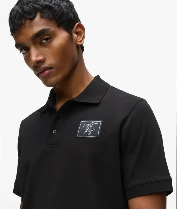 Karl Lagerfeld From Paris With Love Polo Shirt - Black
