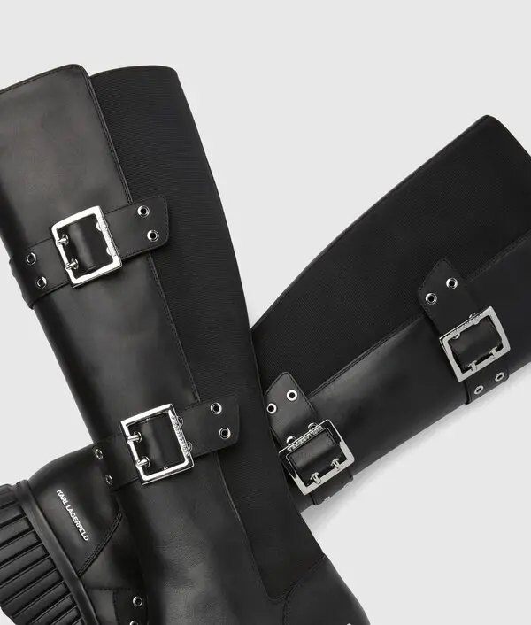 Karl Lagerfeld Kreeper Wedge Tri-buckle Boots