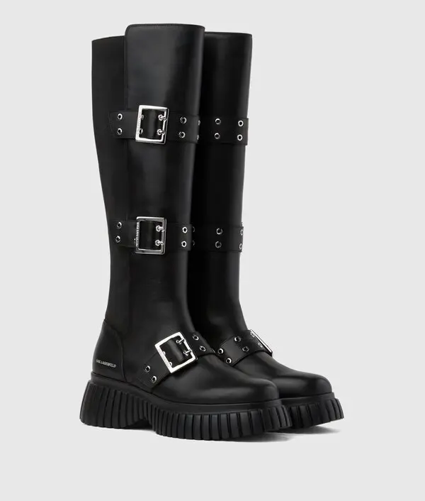 Karl Lagerfeld Kreeper Wedge Tri-buckle Boots