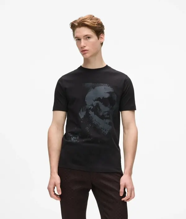 Karl Lagerfeld Karl Portrait Print T-shirt - Black/grey