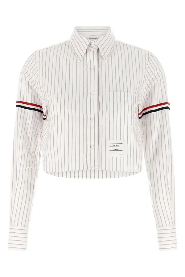 Thom Browne 4bar' Cropped Shirt - White