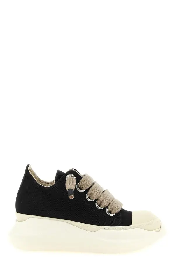 Rick Owens Jumbolace Abstract Low Sneaks' Sneakers - Black